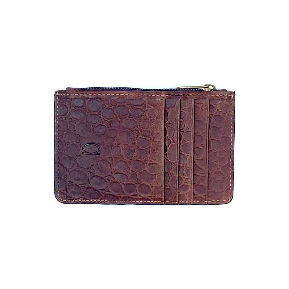 Basic Card Holder with Zipper Compartment – Alfa Leather Co.